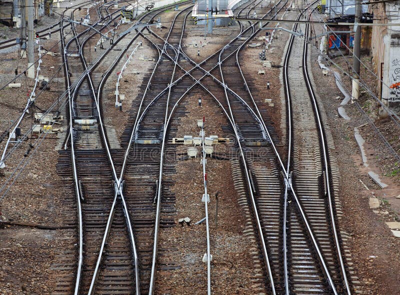 Rails stock image. Image of iron, steel, railroad, junction - 18859865