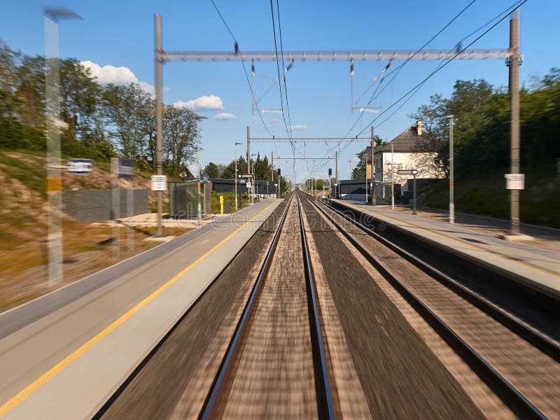 Rails blur stock image. Image of vehicle, rail, line - 322434343