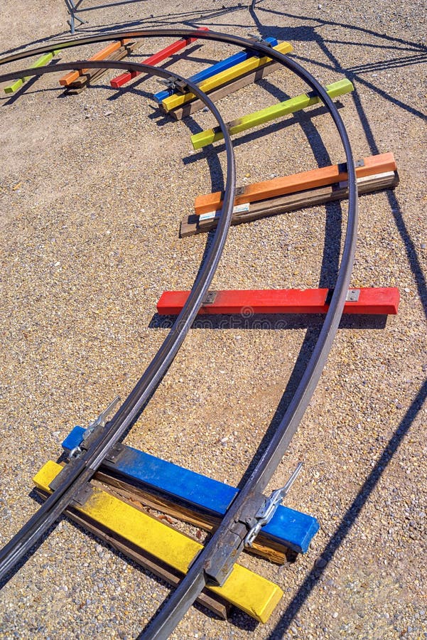 Rails of a fun train stock image. Image of action, rails - 123594257