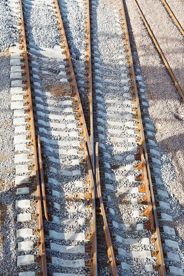 Rails on railroad stock image. Image of path, view, concrete - 38355099