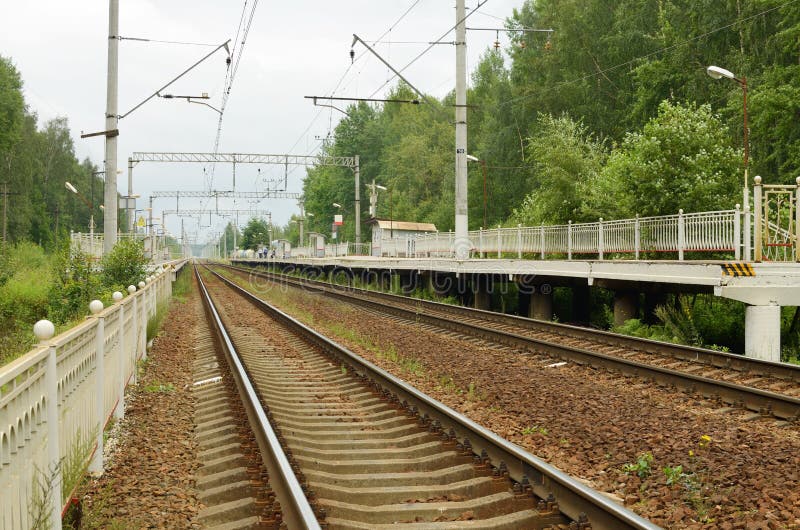 Rails of the railway. stock photo. Image of road, motion - 77214720
