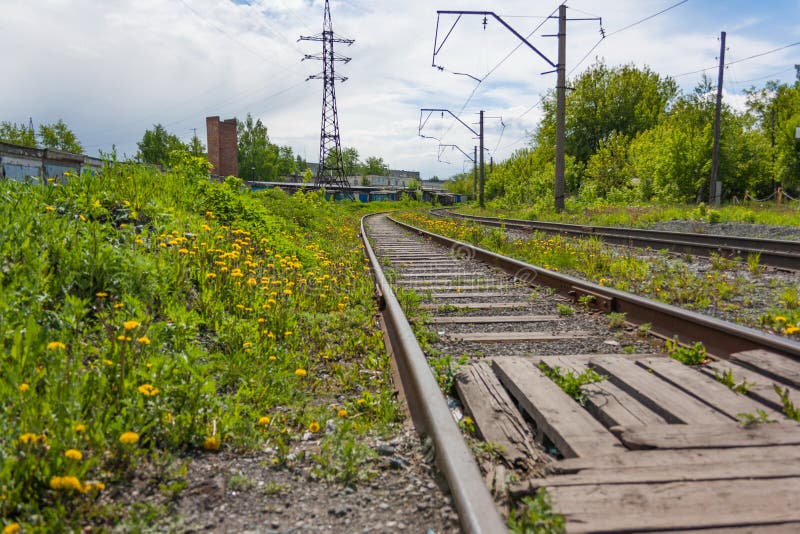 The rails for the railway stock photo. Image of journey - 94135212