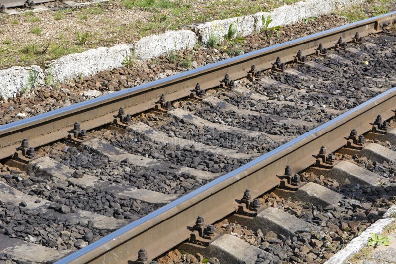 Rails stock photo. Image of metal, ways, station, rails - 155496916