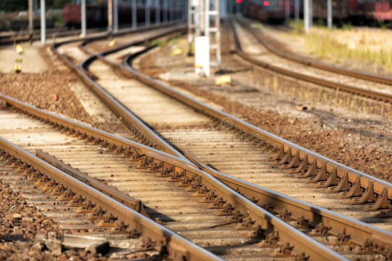 Rails in a railway station stock image. Image of tracks - 176811693