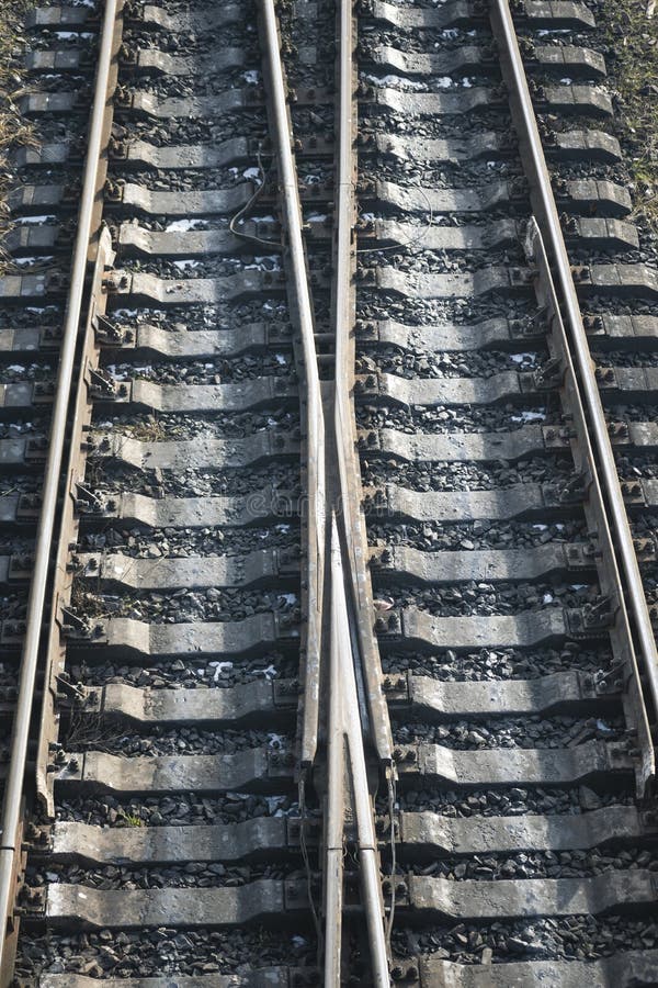 Rails on the Railway. Rails on Which Trains Run Stock Photo - Image of ...