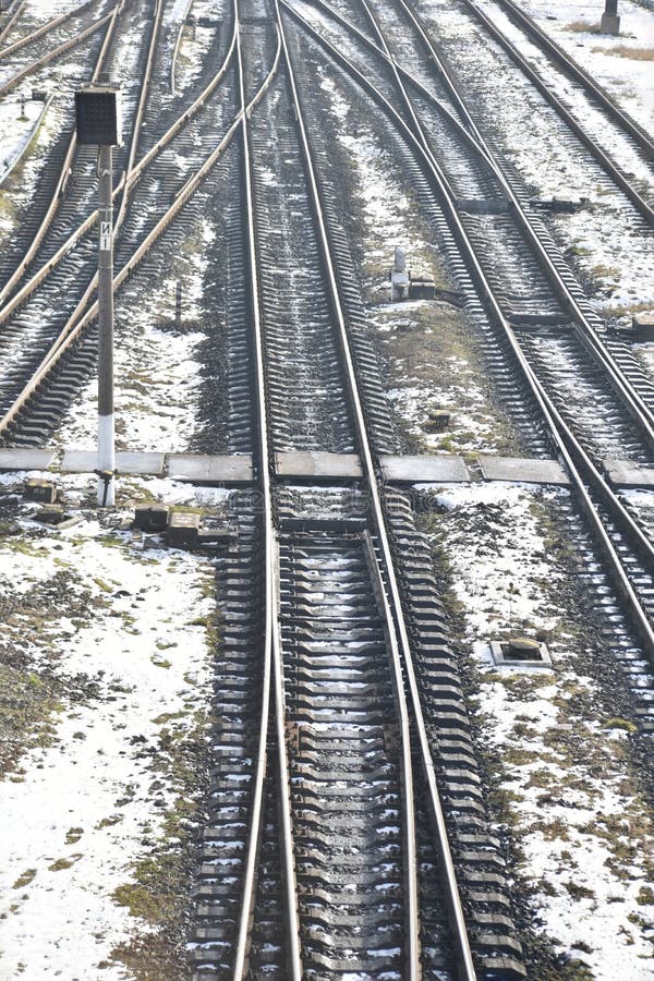Rails on the Railway. Rails on Which Trains Run Stock Photo - Image of ...