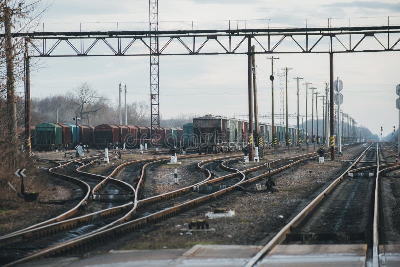 Rails on the Railway. Rails on Which Trains Run Stock Photo - Image of ...
