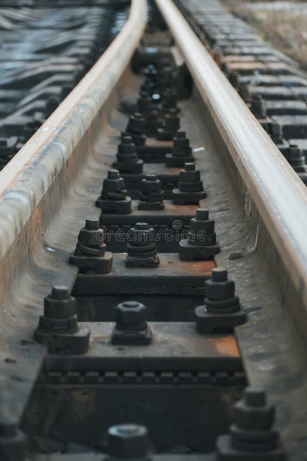 Rails on the Railway. Rails on Which Trains Run Stock Image - Image of ...