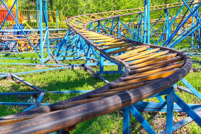 Rails of Roller Coaster stock image. Image of wheeled - 92177949