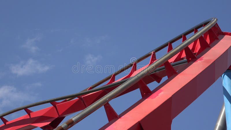 Rails of Roller Coaster stock photo. Image of roller - 92178114