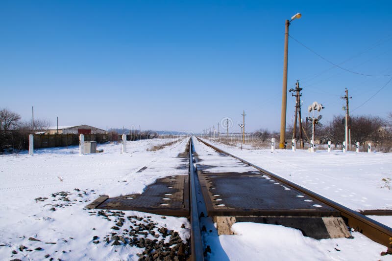 Rails Going into the Distance, Stock Photo - Image of line, dayrailway ...