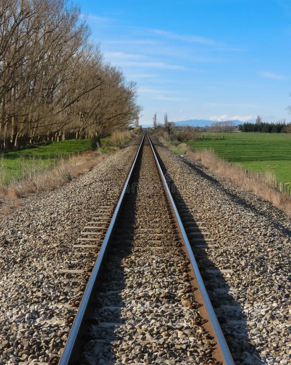 Rails Straight stock image. Image of lines, gravel, straight - 26121129