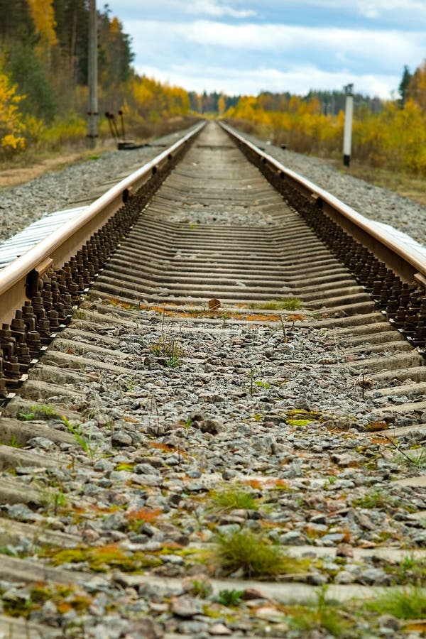 Rails Stretching into the Distance Stock Image - Image of long, banner ...