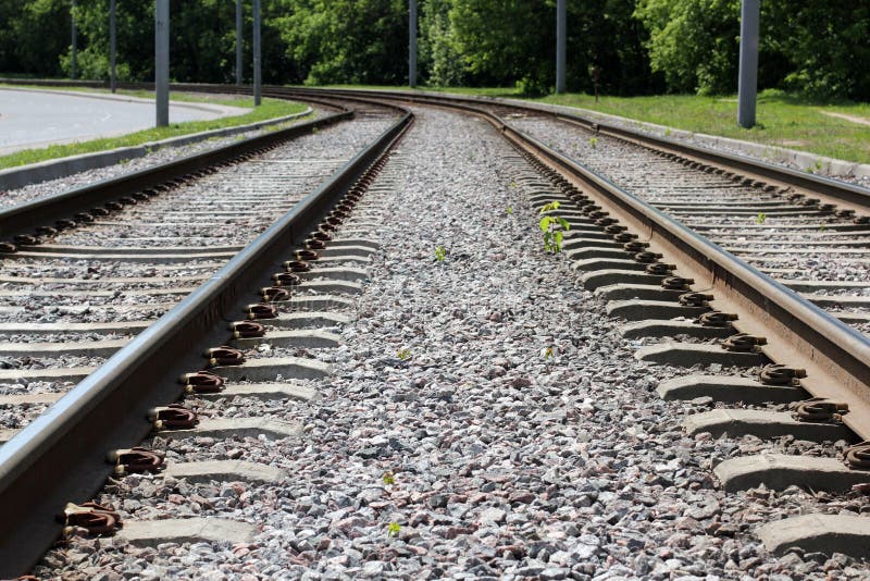 Rails Stretching into the Distance Stock Image - Image of deep, rails ...
