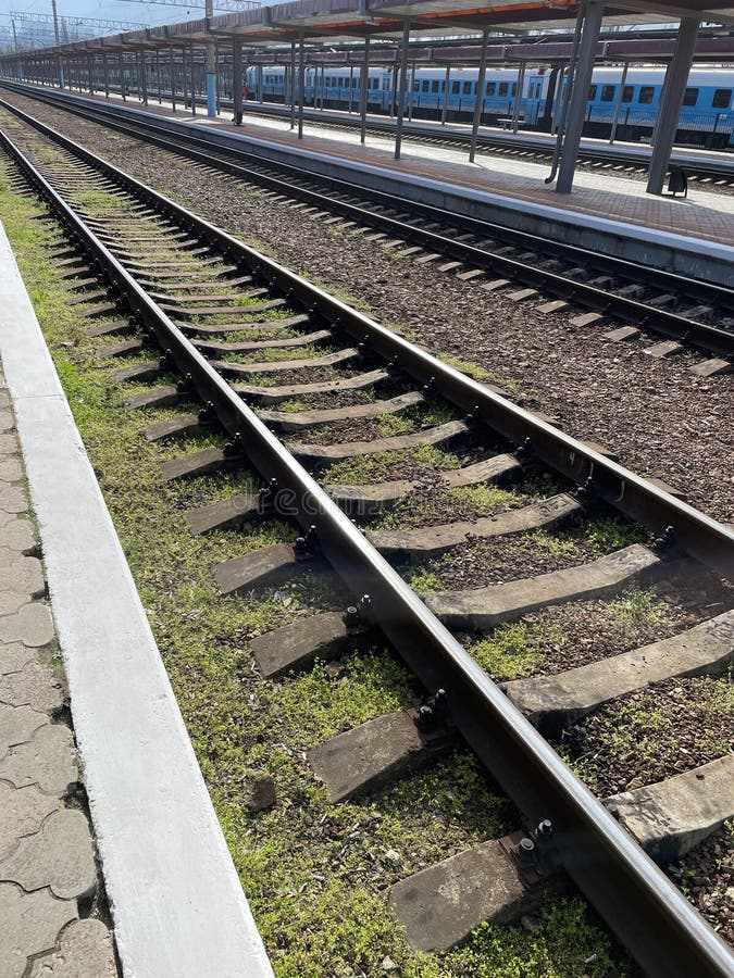 Rails Train at the Railway Station Stock Photo - Image of commercial ...