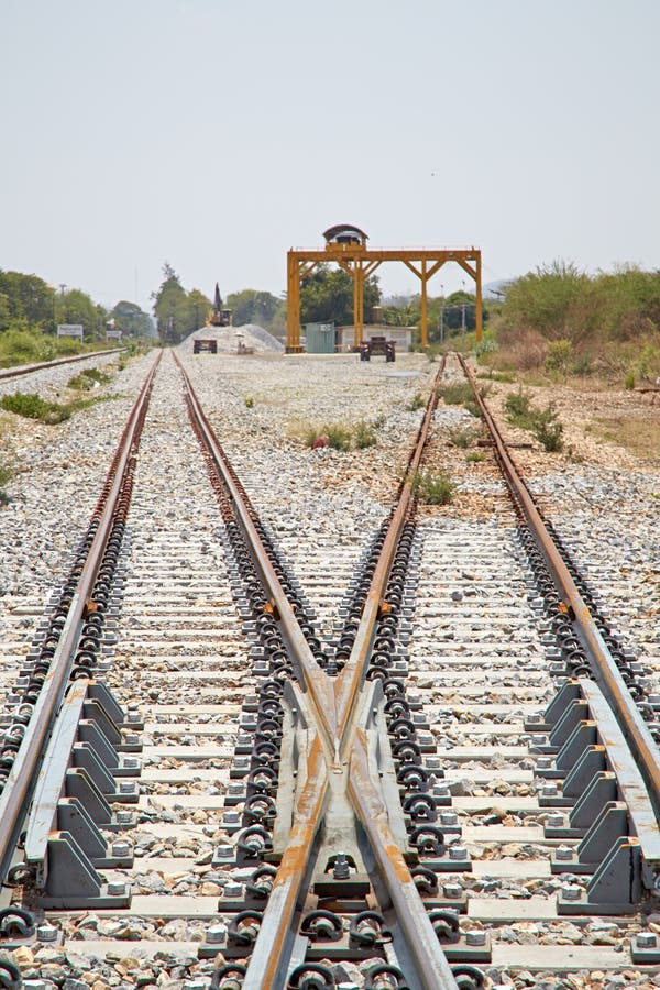 Railroad switch or points stock image. Image of recedes - 74093909