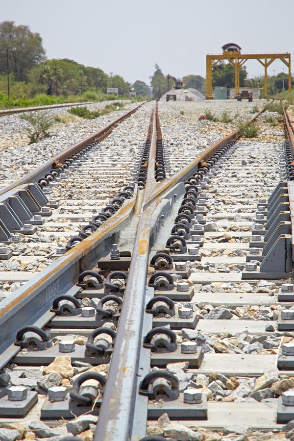 Railroad switch or points stock image. Image of recedes - 74093909