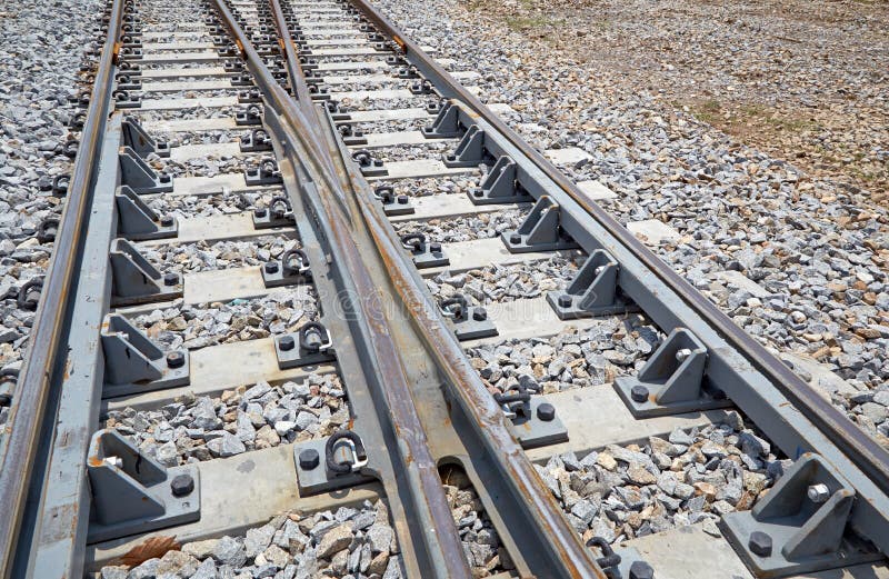 Railroad switch or points stock image. Image of recedes - 74093909