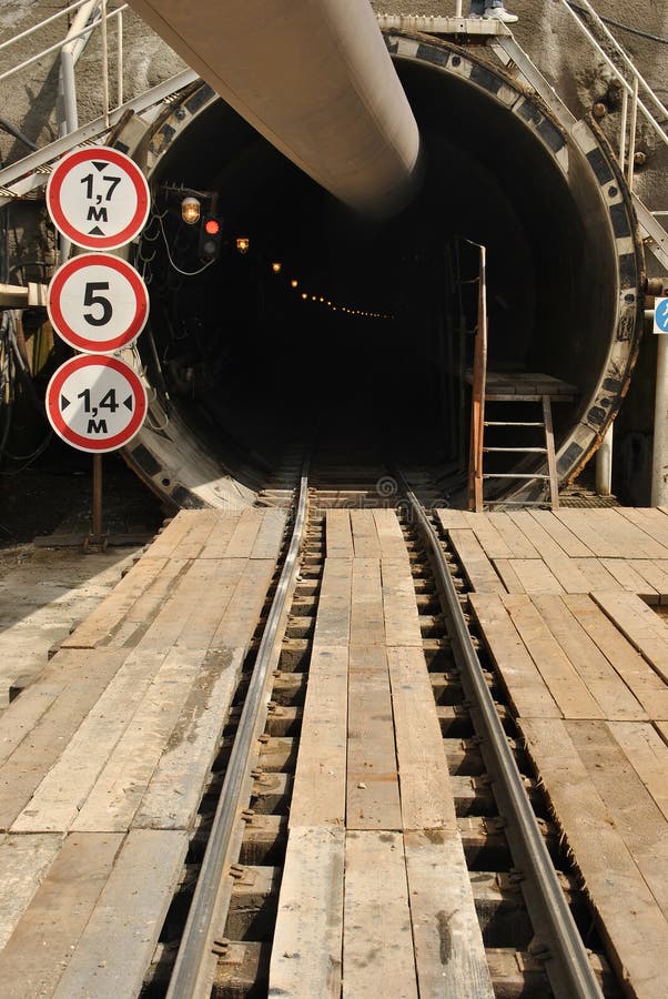 The Rails are Under Construction in the Tunnel Stock Photo - Image of ...