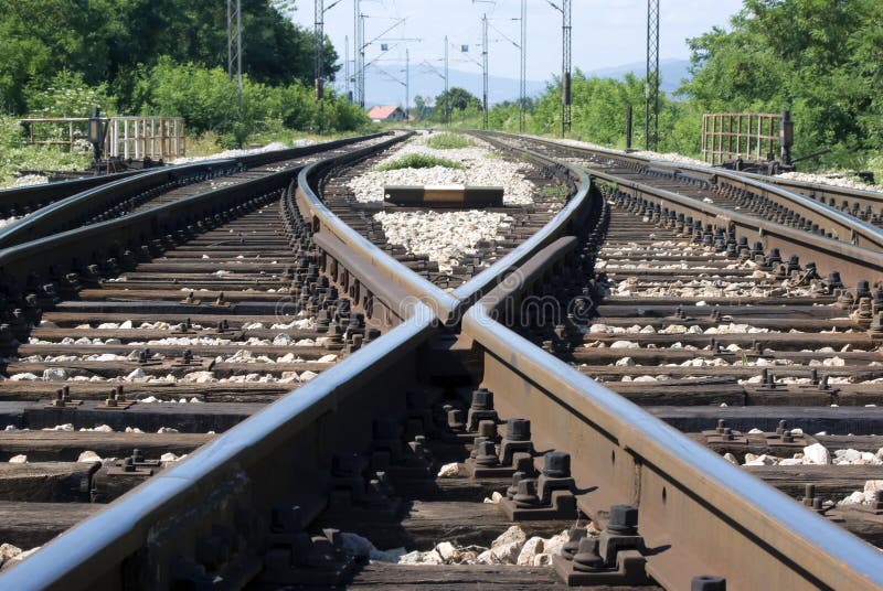 Train line crossing stock photo. Image of ballast, railway - 26466260