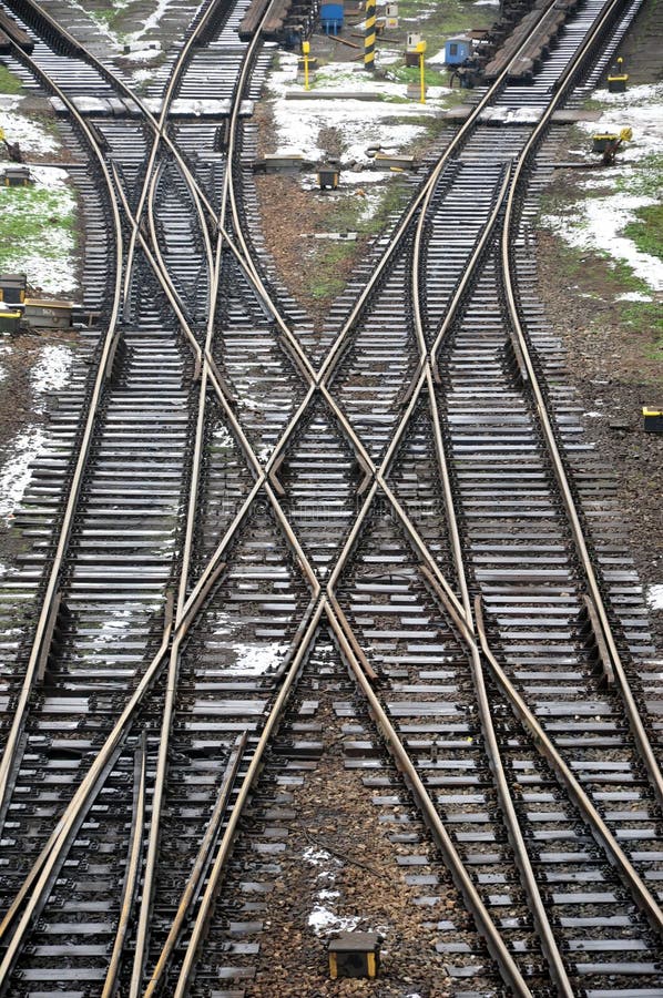 Railroad Tracks and Switches Stock Photo - Image of infrastructure ...