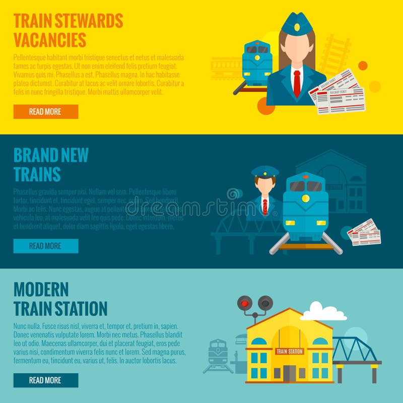 Train Banner Set stock vector. Illustration of machine - 62544214
