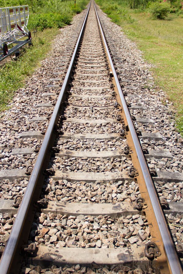 Railway and the barrier stock image. Image of railroad - 33724689