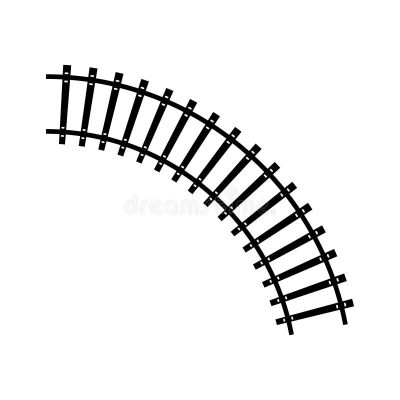 Railway Black Icon. Train Road Vector Illustration Isolated on White ...