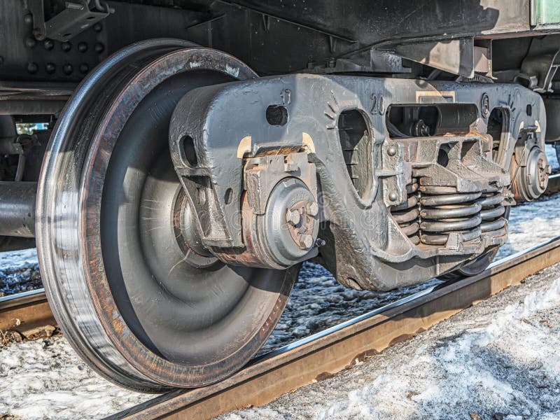 Railway Bogie of Small Diesel Maneuvering Locomotive. Stock Photo ...