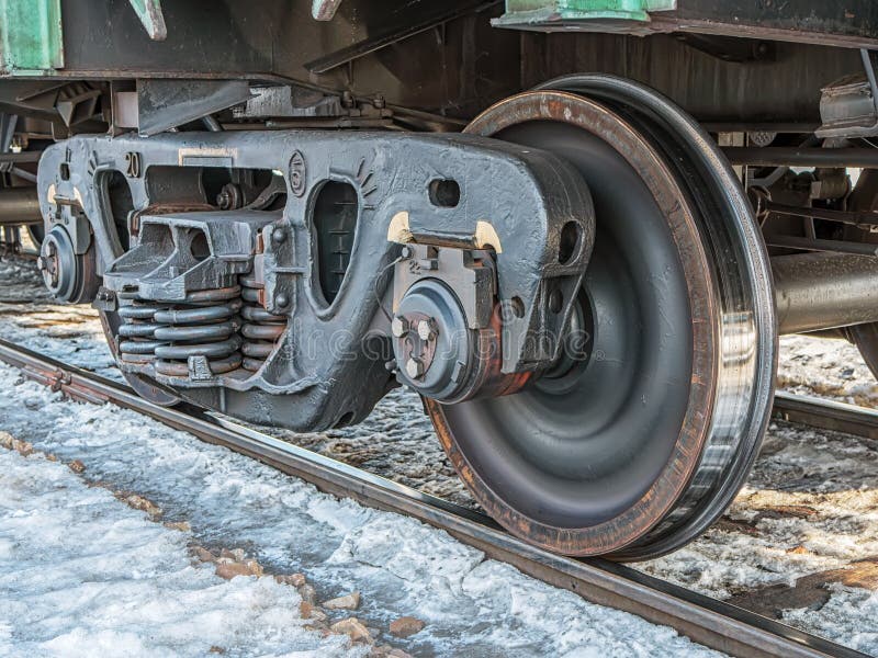 Railway Bogie of Small Diesel Maneuvering Locomotive. Stock Photo ...