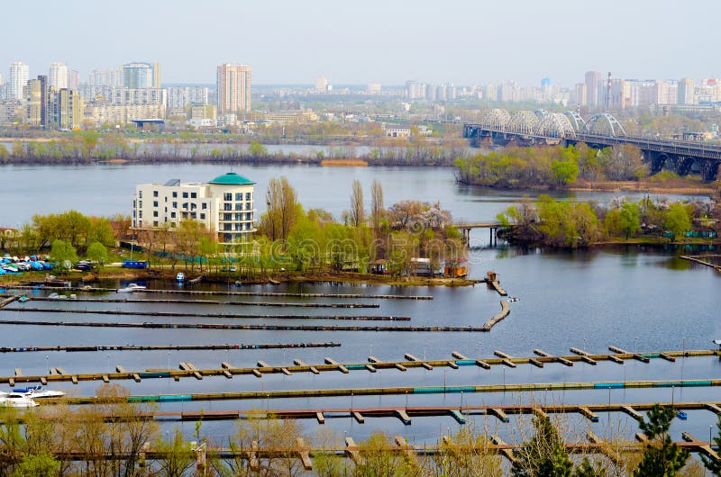 Railway Bridge Across Dnepr River. Kiev,Ukraine. Stock Photo - Image of ...