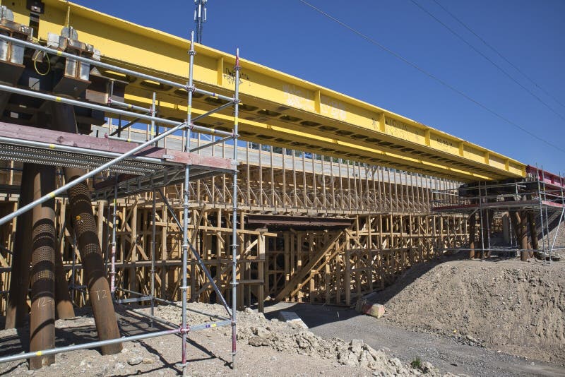 Railway Bridge Construction Site Stock Photo - Image of site ...