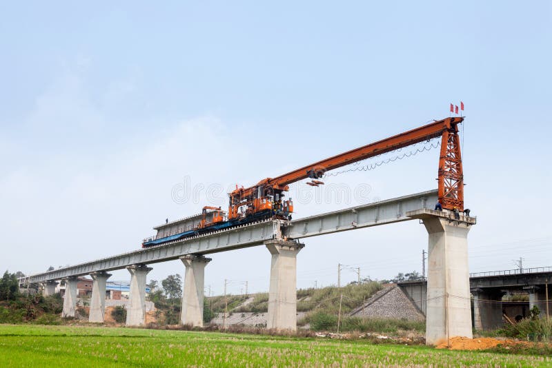 Railway Bridge Erection Machine Stock Photo - Image of outdoor ...