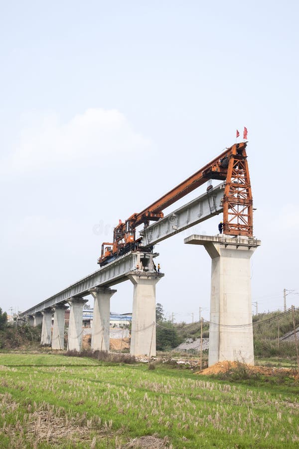 Railway Bridge Erection Machine Stock Photo - Image of outdoor ...