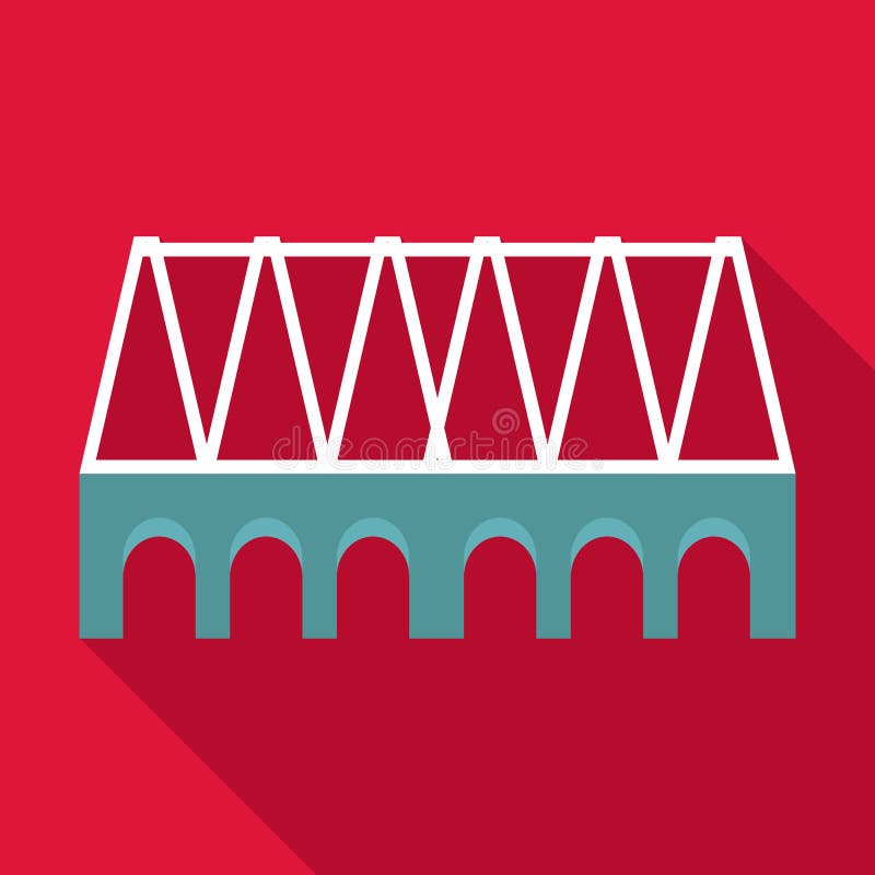 Railway Bridge Icon, Flat Style Stock Vector - Illustration of ...