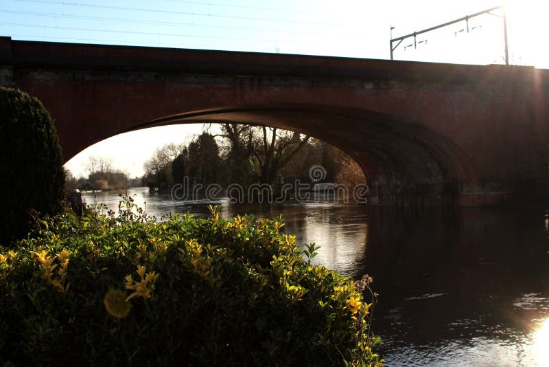 Railway Bridge in Maidenhead Over the River Thames Stock Image - Image ...