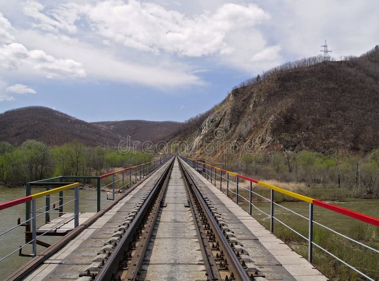 The Railway Bridge at a Slope of Mountain Stock Photo - Image of stone ...