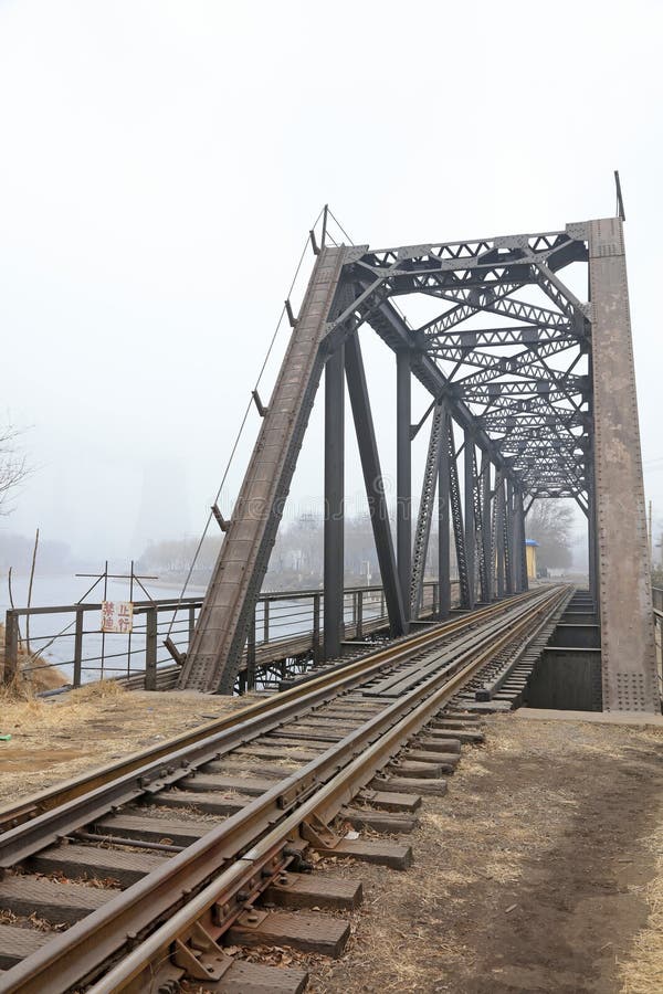 Railway bridge steel frame stock photo. Image of history - 378920992