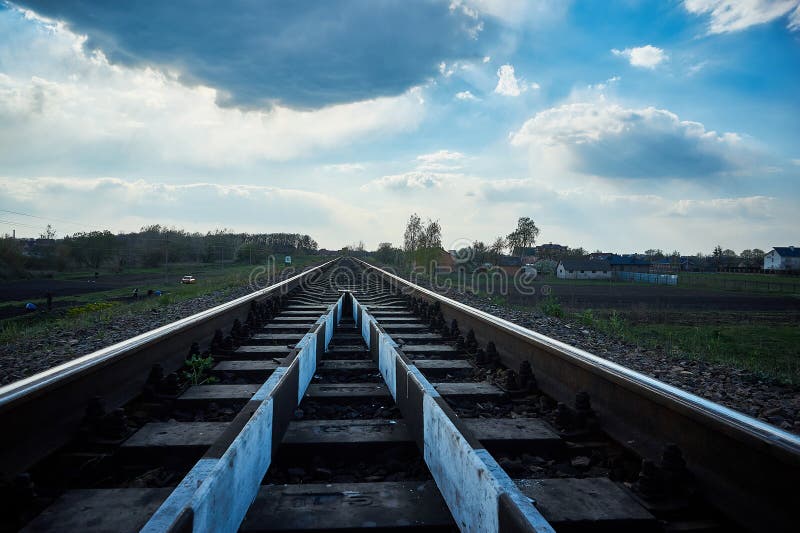 Railway Bridge View. Railroad Path Leading into the Distance of the ...