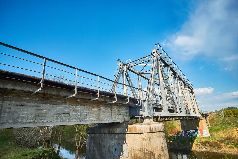 Railway Bridge View. Railroad Path Leading into the Distance of the ...