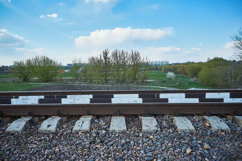 Railway Bridge View. Railroad Path Leading into the Distance of the ...
