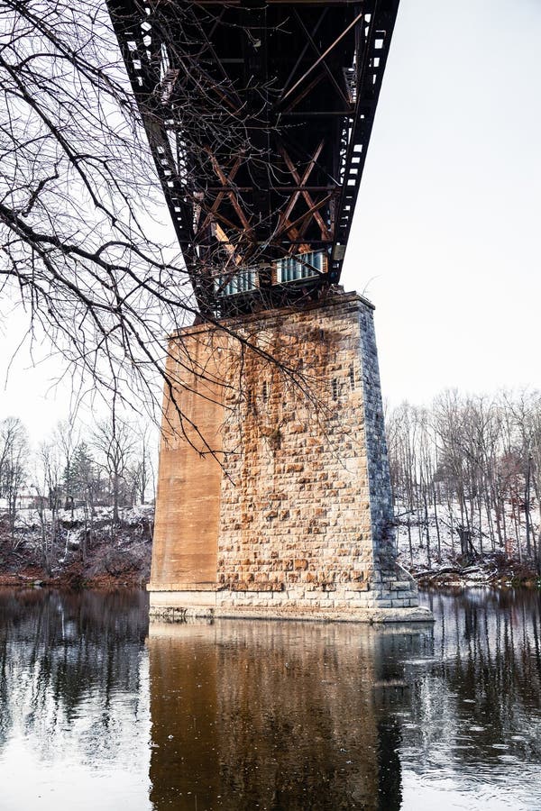 Railway Bridge in Winter Paris Ontario Stock Photo - Image of nature ...