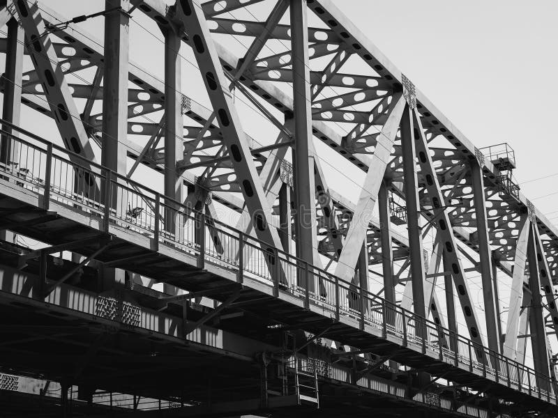 Railway Bridges - Black and White Photo Stock Image - Image of view ...