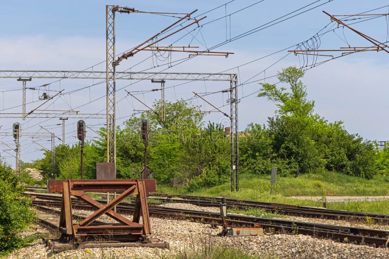 Railway Buffer Stopper stock photo. Image of bumping - 266584934