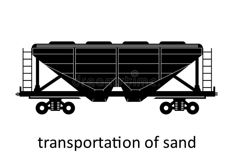 Railway Carriage of Sand Transportation with Name. Cargo Freight ...