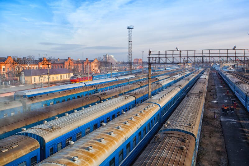 Railway Carriages Long-distance Train Station Stock Photo - Image of ...