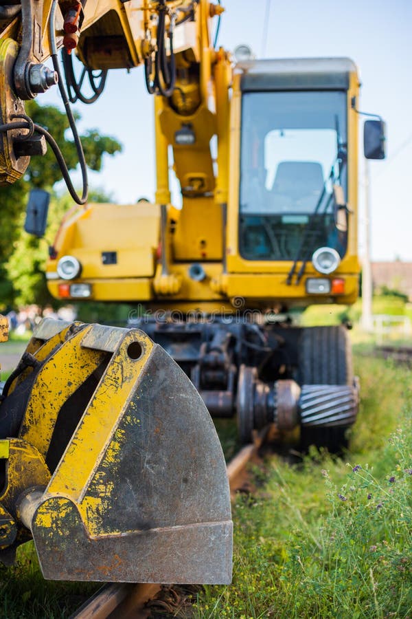 Railway Construction Equipment Stock Image - Image of orange ...