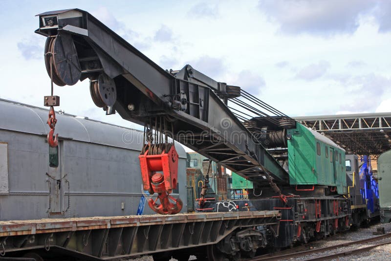 Railway Crane stock image. Image of cranes, engineer - 49089349