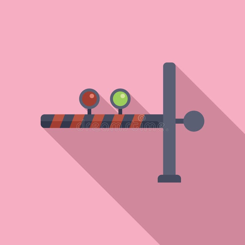 Railway Cross Closed Barrier Icon Flat Vector. Traffic Lights Stock ...