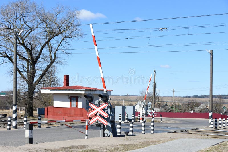Overhead Railroad Crossing stock image. Image of safety - 21656123